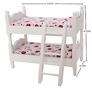 Birostiana Miniature Dollhouse Accessories Miniatures Stuff Realistic Mini Furniture Bunk Bed DIY Decor Ornament for Miniature Dollhouse Kitchen Party Kit