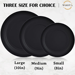 Wrova Wheat Straw Plates - 9 Inch Unbreakable Dinner Plates Set of 8 - Dishwasher & Microwave Safe Plastic Plates Reusable - Lightweight Plates for kitchen,camping (Classic Series)