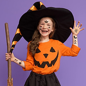 Grehge eces Halloween Temporary Tattoos Stickers 6 Sheets Halloween Themed Tattoos Body Sticker 24 Styles Halloween Party Waterproof Stickers for Halloween Party Favor Decor