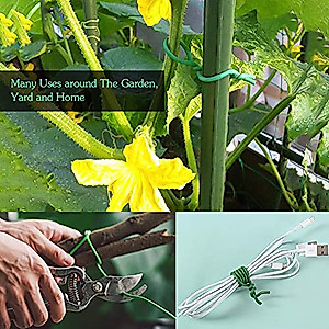 Reusable 3.5mm Garden Plant Twist Tie, Heavy Duty Soft Wire Tie for Gardening, Home, Office (Green, 65.6feet)
