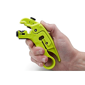 trueCABLE Wire Stripping and Cutting Tool for UTP, FTP, STP, Cat5e, Cat6, Cat6A Ethernet, RG59, RG6, RG7, RG11 Coax Cable, Adjustable Blade Depth