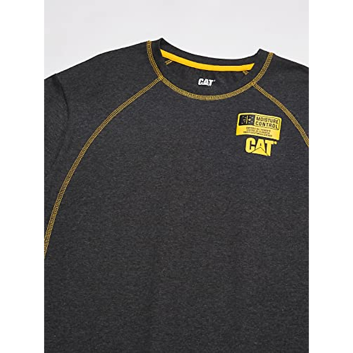 Caterpillar Men's Performance Short Sleeve T-Shirt (Regular and Big & Tall Sizes), Charcoal Heather Grey, Large