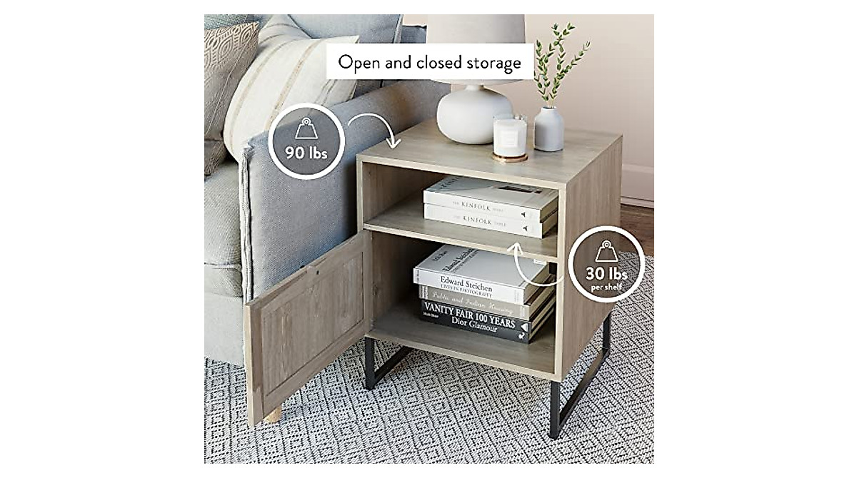 Nathan James Mina Side Table - Boho Chic with Storage & Modern Style