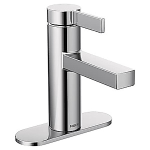Moen 84774 Beric One-Handle Single Hole Bathroom Faucet with Drain Assembly, Chrome