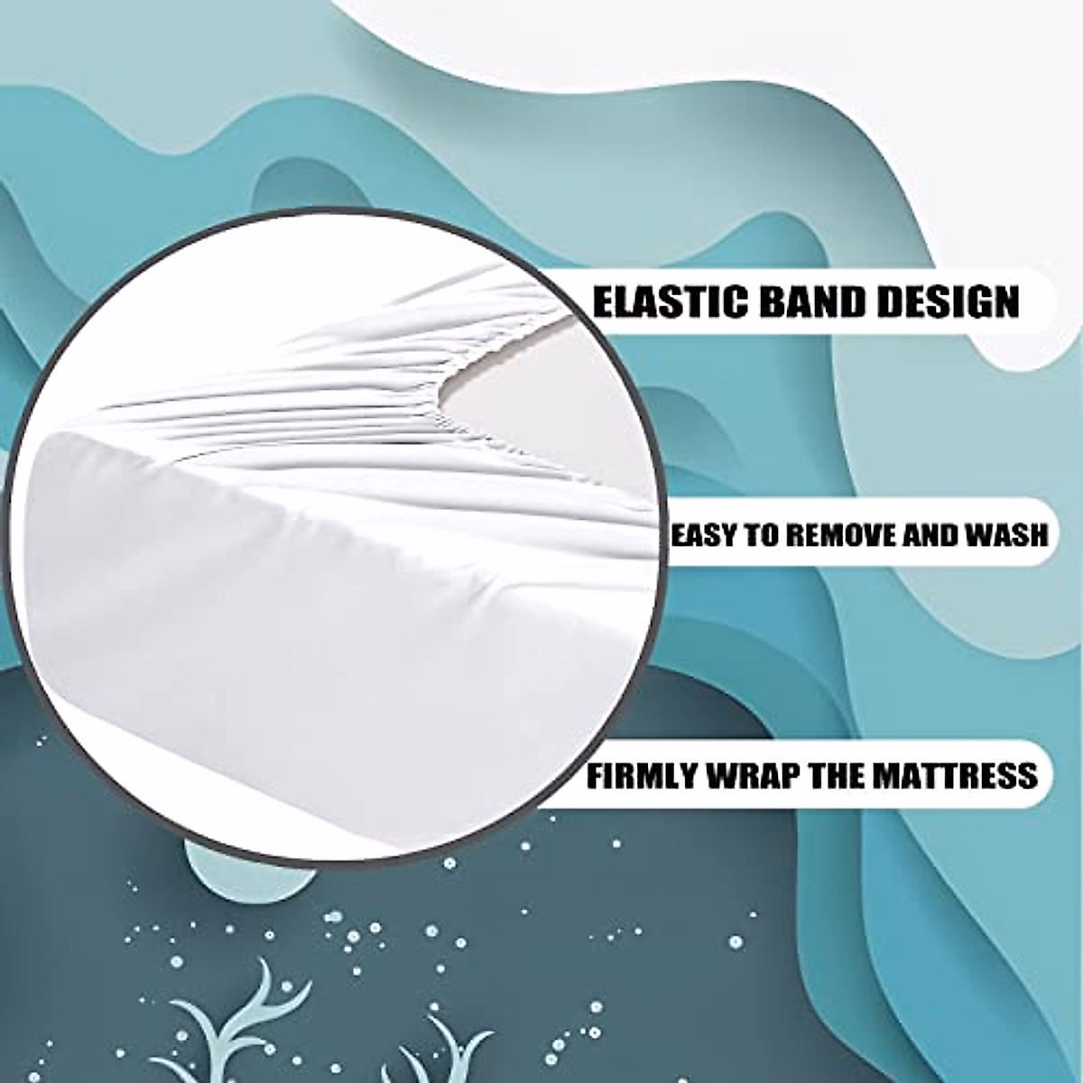 Geometric Sheets Twin Size, Kids Bed Sheets, Patterned Bedding Sheets & Pillowcases 3 Piece Set - Soft Microfiber Deep Pocket Fitted Sheet & Flat Sheet & Pillow Case D3-&-275