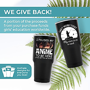 KEDRIAN Funny Anime Tumbler 30oz, I Paused My Anime To Be Here Cup, Fun Gifts for Him or Her, Thoughtful Presents for Anime Lovers and Fans, Ideal Present Picks for Birthday, Christmas, Gift Ready