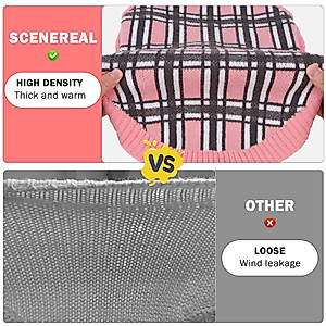 SCENEREAL Small Dog Pullover Sweater, Cold Weather Cable Knitwear, Classic Plaid Turtleneck Thick Warm Dog Clothes for Chihuahua, Bulldog, Dachshund, Pug, S Medium Dogs