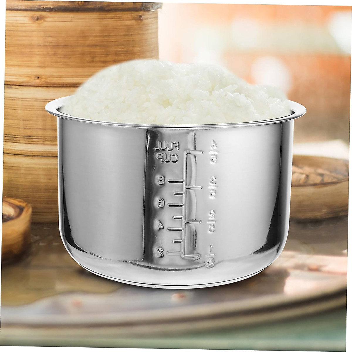 Mikinona Household Electric Cooker Inner Pot Stainless Steel Replacement Pot for Rice Cookers and Pressure Cookers Sturdy and Practical Accessory for Cooking and Meal Prep