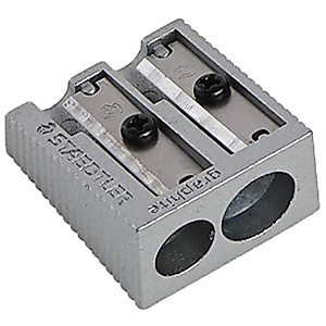 Staedtler Metal Sharpener, Double Hole for Pencils and Colored Pencils, 1-Each (510 20BK)