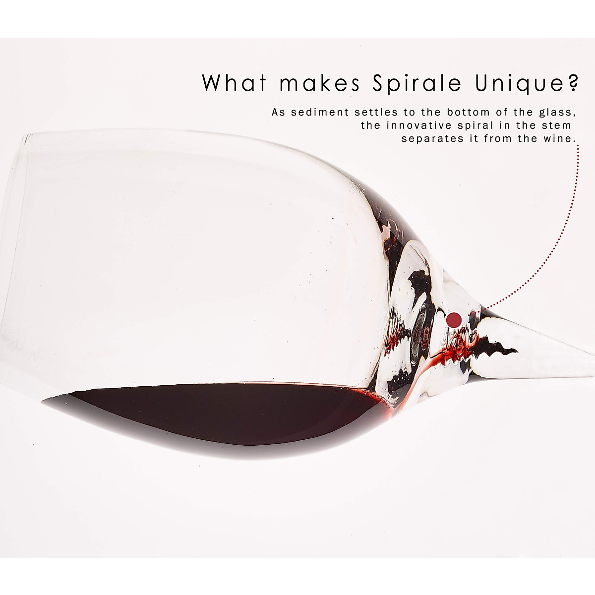 Vacanti Spirale Wine Glass (Set of 2) - Skip Aerating and Decanting - Filter Sediment From Wine Right in the Glass