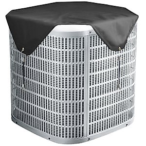 Zomia Air Conditioner Covers for Outside Units, AC Cover for Outdoor Central Unit Top Heavy Duty Water-Resistant Fits Up to 32 x 32 Inch, Black