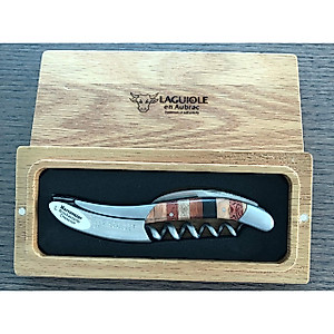 Laguiole En Aubrac Sommelier Waiter's Corkscrew, Woodstock Wood Handle, Wine Opener With Foil Cutter & Bottle Opener