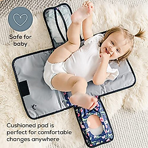 First Landings Portable Diaper Changing Pad - Convenient Travel Changing Pad and Wipe Holder - Portable Changing Pad - Navy