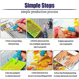 OFRKE 2 Pack 5D Diamond Art Painting,Large Christmas Diamond Painting Kits for Adults,DIY Full Drill Crystal Rhinestone Art and Craft,Gem Art Christmas Tree Painting with Diamond Home Wall(28X16inch)