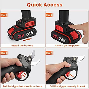 Anbull Electric Pruning Shears, Professional Cordless Electric Pruning Shears Pruner with 2PCS Backup Rechargeable 2Ah Lithium Battery Powered Tree Branch Pruner - 1.2inch (30mm) Cutting Diameter