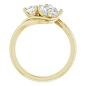 10K Solid Yellow Gold Handmade Engagement Ring 4 CT Princess Cut Moissanite Diamond Solitaire Wedding/Bridal Ring Set for Women/Her Propose Ring (7)