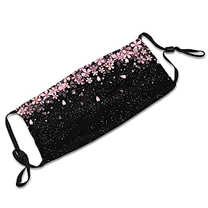 Abstract Fashion Face mask,Abstract Composition Floral and Geometric Symmetrical Tattoo,Dust Washable Reusable Filter and Reusable Mouth Warm Windproof polyester Face for women men,Beige Black White