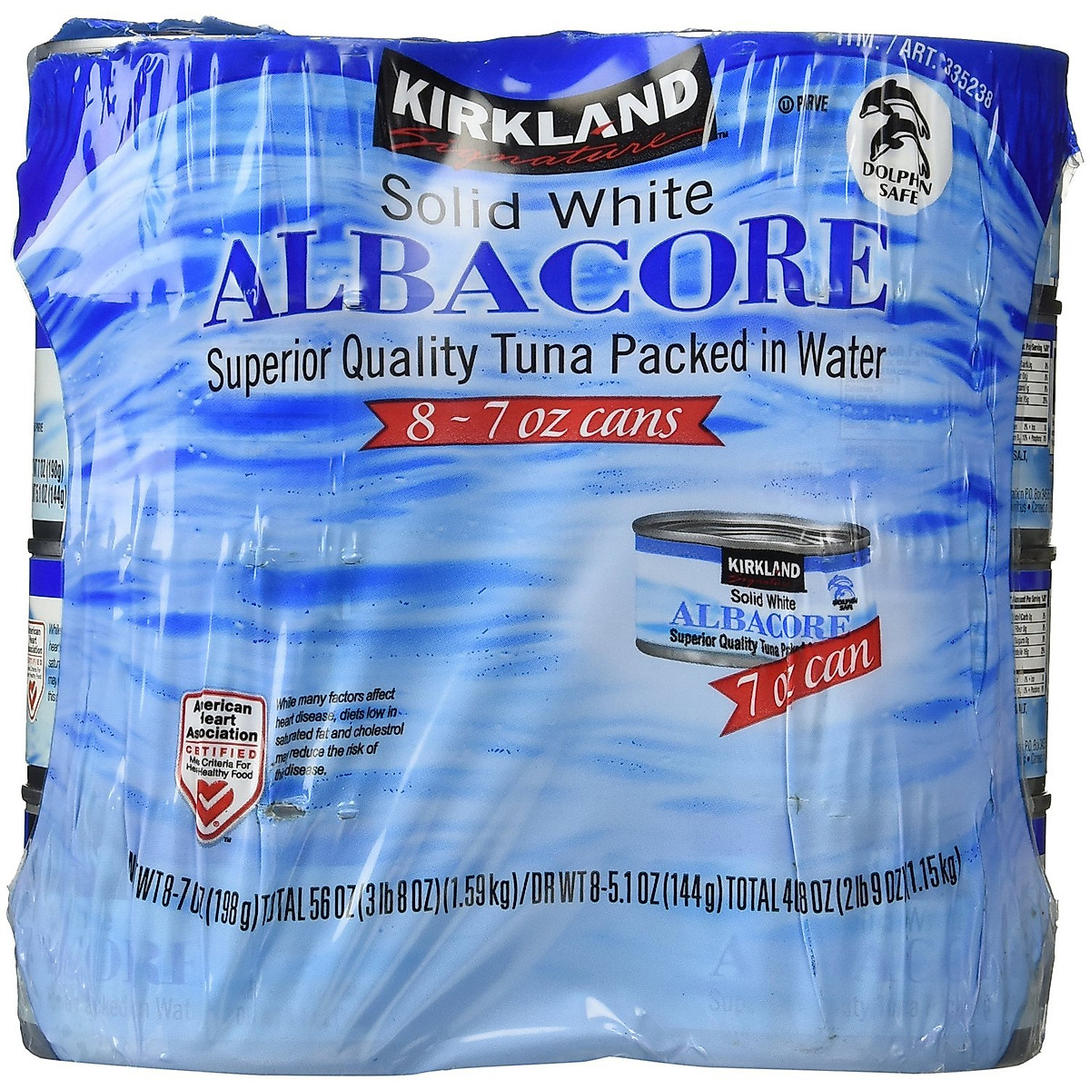 Kirkland Signature Albacore Solid White Tuna in Water, 7 Ounce (8 Pack) (2 Pack)