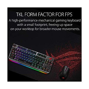 ASUS RGB Mechanical Gaming Keyboard - ROG Strix Scope TKL | Cherry MX Brown Switches | 2X Wider Ctrl Key for FPS Precision | Gaming Keyboard for PC, Black
