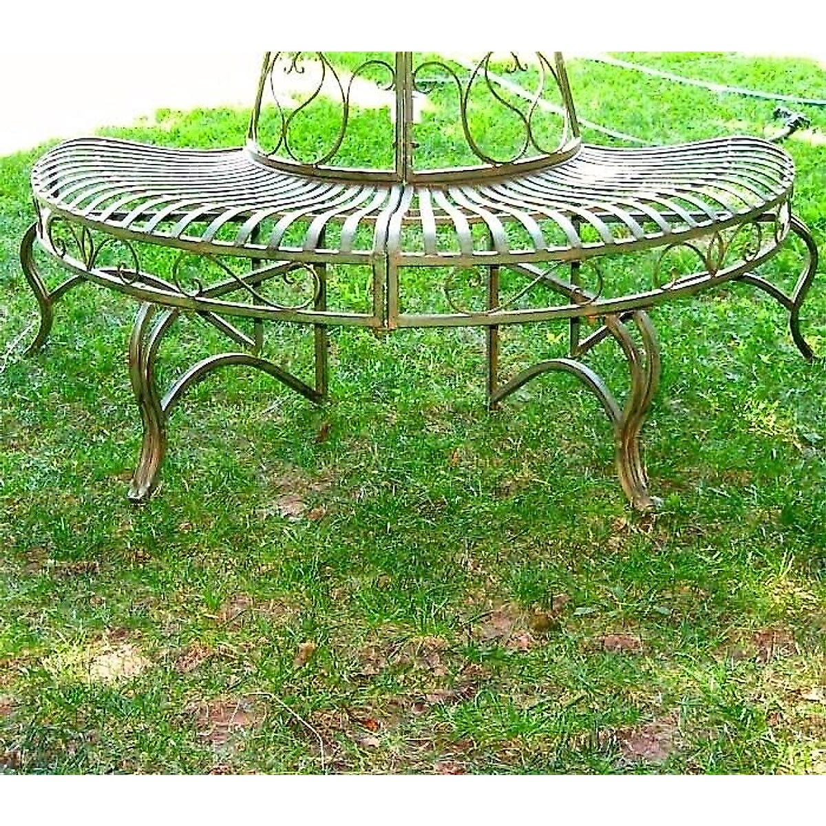 Generic Half Round Tree Bench 30.5"" High- Iron - Antique Green Finish, Large