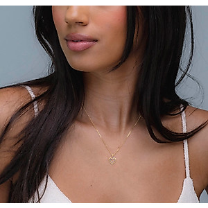 Charm America - Gold Double Heart Charm - 10 Karat Solid Gold - Diamond-cut Heart Pendant