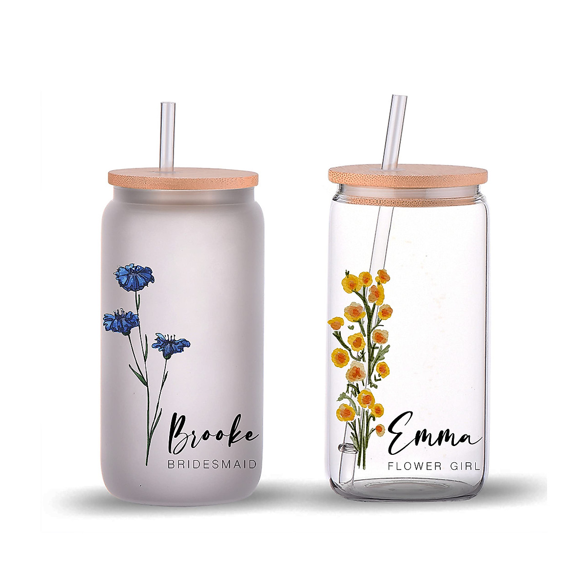 Grifil Zero Bridesmaid Gifts, Bridesmaid Proposal, Future Mrs, Customized Glass Tumbler, Frosted Glass Tumbler, Bamboo Lid Coffee Cup, Maid Of Honor Gift
