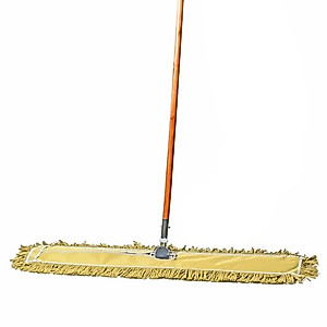 36 Inch Yellow Dust Mop with Wood Handle and 36 Inch Dust Mop Refill Bundle - 2 Mop Sets and 2 Refills
