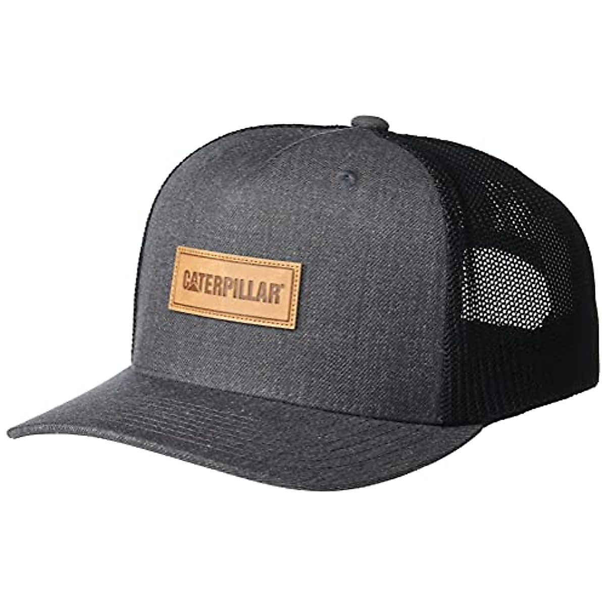 Caterpillar Men's Patch Flat Bill Cap, Charcoal Heather, One Size