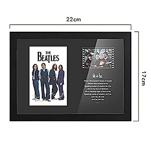 veratwo The Beatles Decor - Signed Beatles Poster Framed Gifts with 1x 35mm Film Display,Beatles Let It Be lyric Decoration,Cool Memorabilia Gifts for Beatles Fans 8x6 Inches