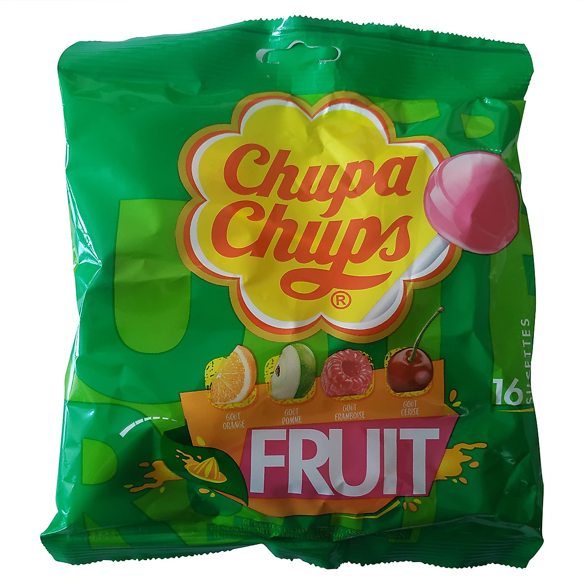 Chupa Chups Lollipops - 16 Pieces, Fresh Fruit Flavored, 6.77 Ounce Total Weight