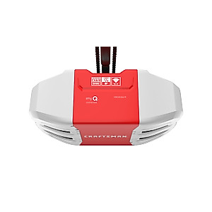 CRAFTSMAN 1/2 HP Smart Garage Door Opener - myQ Smartphone Controlled - Chain Drive, Wireless Keypad Included, Model CMXEOCG472, Red