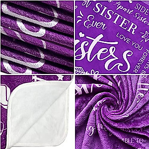 Hexagram Sister Gifts from Sisters, Gifts for Mothers Day, Blanket, Sister Gifts, Sister Birthday Gifts from Sister, Gifts for Sister, Throw Blanket, 60 x 50 Inches, Purple