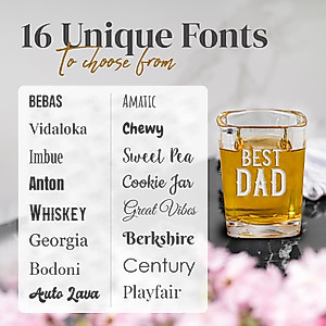 Custom Text Shot Glass 3oz – Personalized, Engraved Shot Glasses Set For Party Favors, Weddings, Christmas and Birthdays (6 Pack)