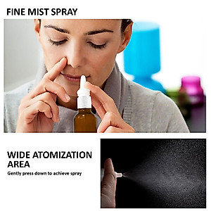 VIGOR PATH Glass 1 oz Nasal Sprayer - Empty, Refillable, Travel-Sized Solution for Saline Applications - Quality Glass Construction! (Amber)