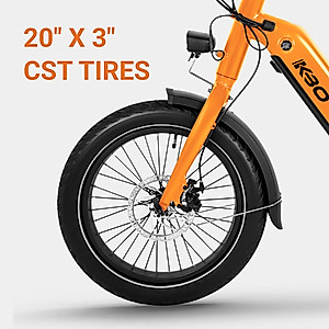 KBO Ranger Electric Bike 750W Cargo Ebike 48V 17.5Ah/840Wh Removable Battery 60Mi+ Range 400LBS Payload Capacity 20"x3" Fat Tire ebike 25mph 86Nm 7-Speed Cargo Bicycle 0-5 Level Pedal Assist