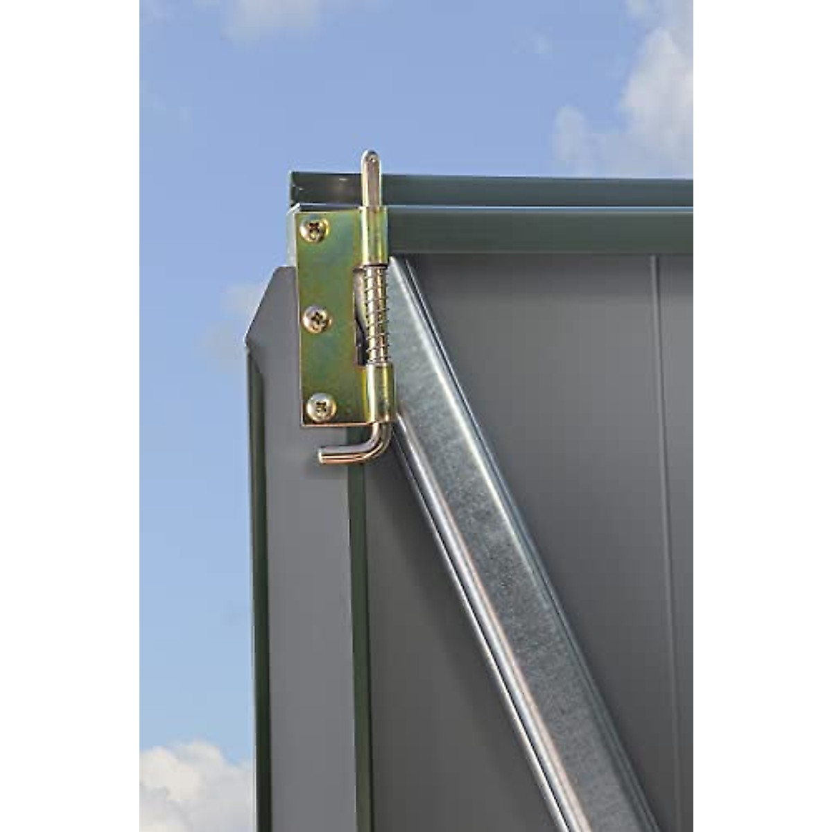 Scotts 6' x 3' x 6' Garden Storage Cabinet, Compact Outdoor Lockable Metal Shed Kit for Backyard, Patio, and Lawn