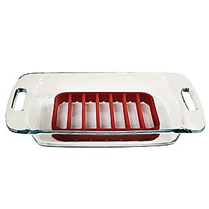 Norpro Rectangle Silicone Roasting Rack, Red, 1 EA (299)