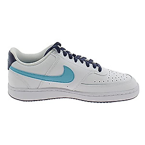 Nike Men's Court Vision Low Sneaker, White/Turquoise Blue/Blue Void, 10.5