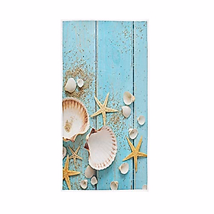 Starfish Hand Towels Summer Seashell Towel Ocean Face Towel Bath Decor Ultra Soft Towels for Bathroom Beach 30"x15"