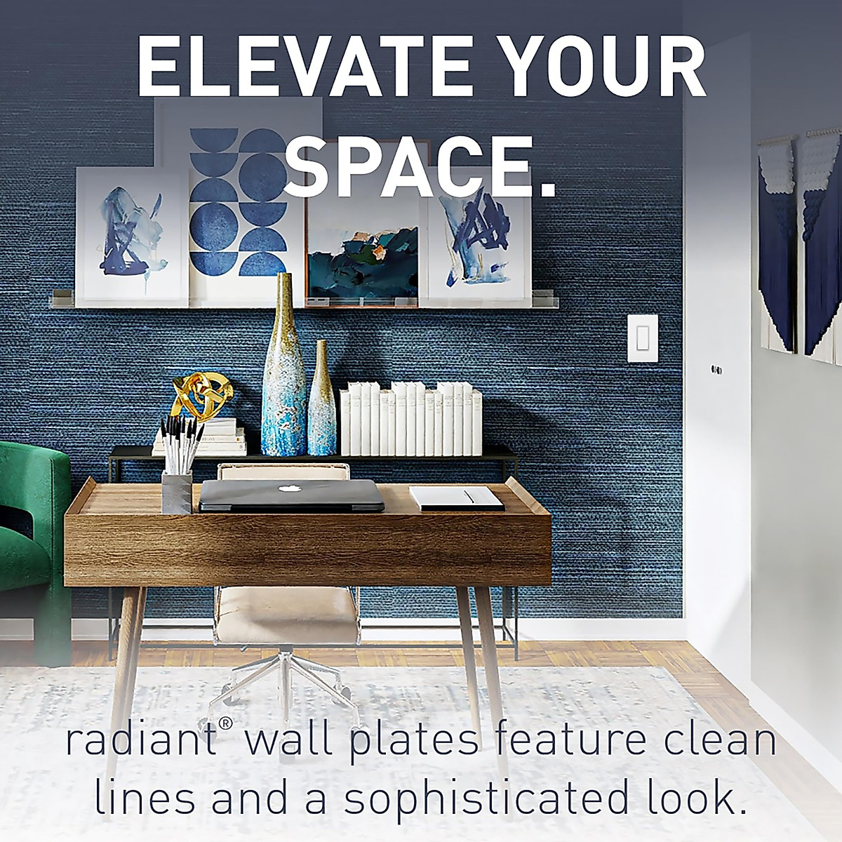 Legrand radiant RWP263WCC6 Screwless Wall Plates, 3 Gang, Three Decorator Rocker GFCI Cover, White (1 Count)