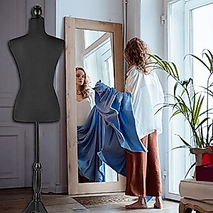 Female Dress Form Mannequin Body Torso Stand with Adjustable Height Stand Dress Form for Display or Decoration, Black