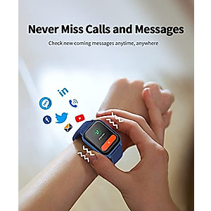 Jassco Smart Watch, Fitness Tracker for Android Phones and iPhone with Pedometer, Sleep Monitor, Music Control, IP68 Waterproof Bluetooth Sport Watch Activity Tracker with 1.7’’ Touch Screen -Blue