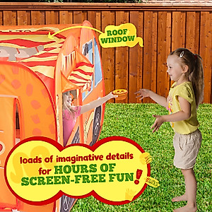 Kiddzery Food Truck Play Tent - 54 Pc. Food Set Pop Up Playhouse - Pretend Play Toys for Toddlers - Ball Pit Playset - Indoor & Outdoor Toy Tents for Kids - Trucks for Boys & Girls