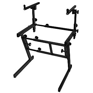 On-Stage KS7365EJ Pro Heavy-Duty Folding-Z Keyboard Stand with 2nd Tier,Black