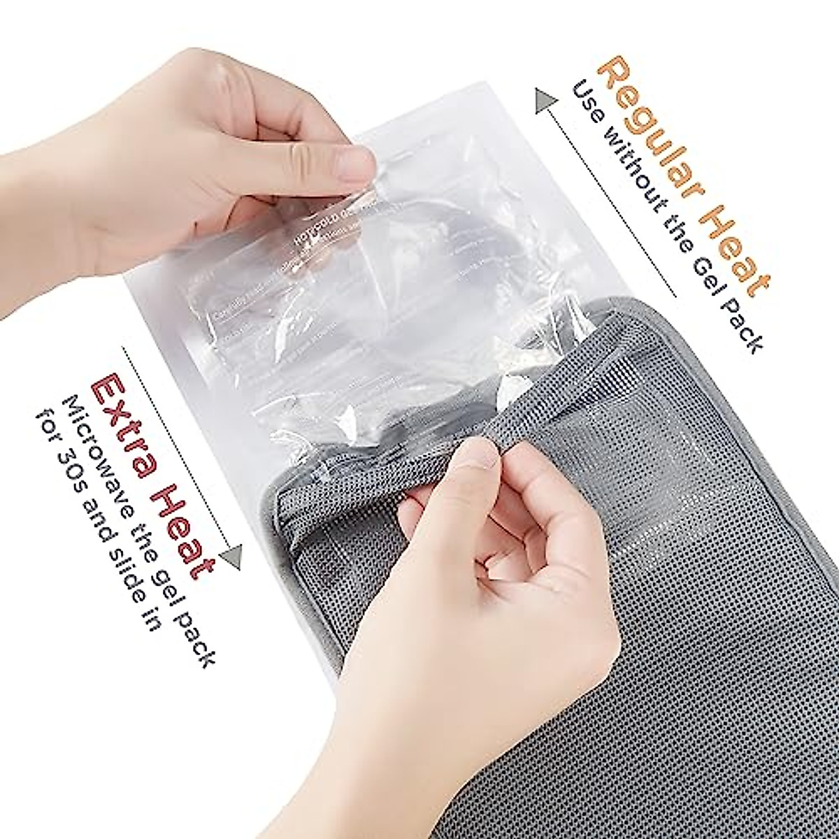 Codi Portable Heating Pad, USB Powered Cordless Heat Pads for Car Travel, Wireless Electric Wrap for Back Shoulder Arm, Gel Pack Included Cold/Hot Use, 14 X 8", Grey