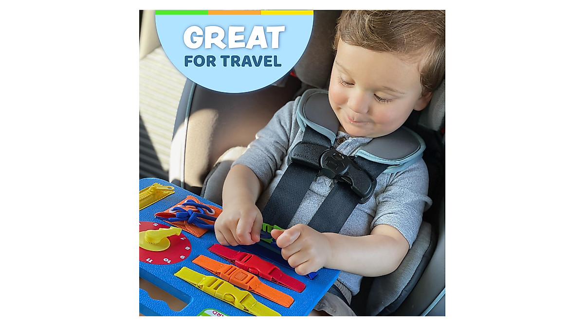 Buckle Toys Montessori Busy Board for Toddlers and Kids - Sensory ...