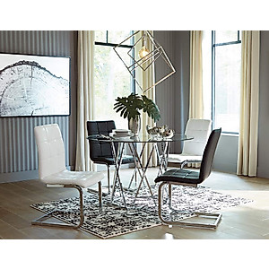 Ashley Furniture Madanere Faux Leather Dining Side Chair in White