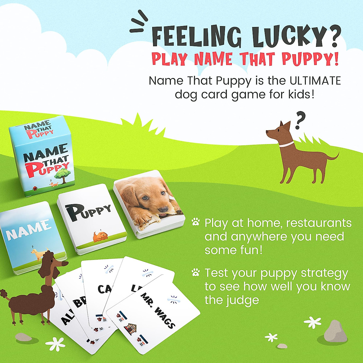 Name That Puppy - Dog Themed Kids Card Game - Fun Puppy Games for Kids & Families - Dog Games for Kids - Dog Themed Gifts - Dog Gifts for Girls