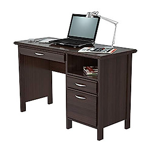 Inval America Softform Desk, Espresso-Wenge/Silver