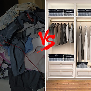 UNILPWAY Storage Basket With Lid,Large Foldable Large Storage Bins with Double Lids and Dividers,Closet Organizer For Shelf, Office,Toys,Clothes,Books (Gray)